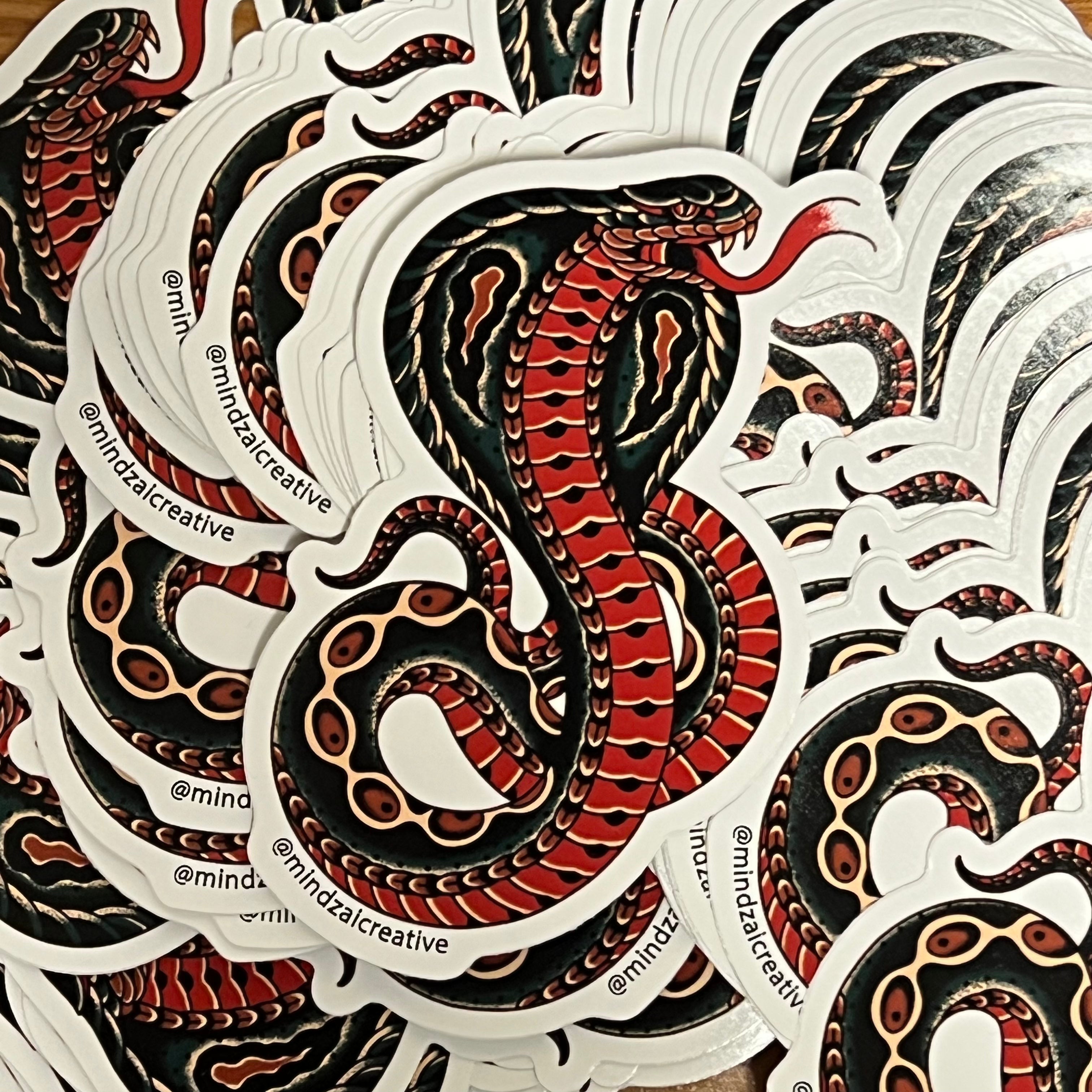 Zlasher's Cobra Sticker – 4.5" Vinyl with UV Gloss – Mindzai Apparel