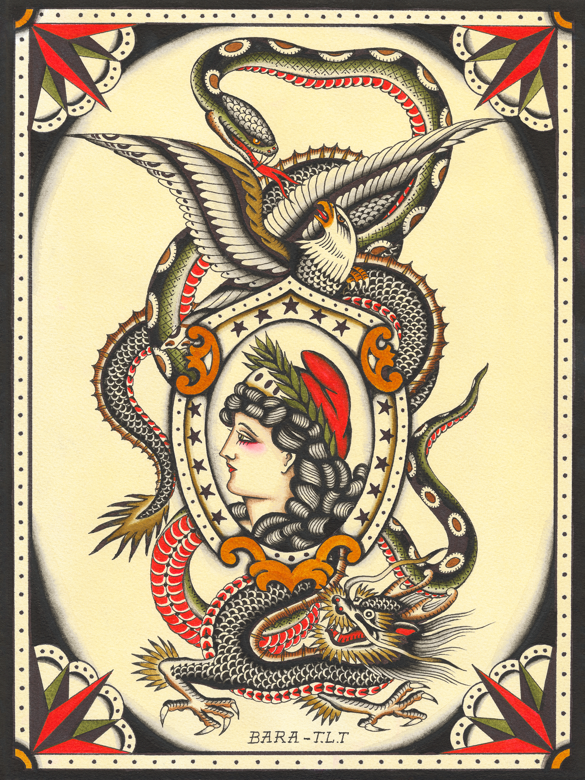El Bara "Dragon Flash" – 18x24 Giclée Print – Mindzai Apparel
