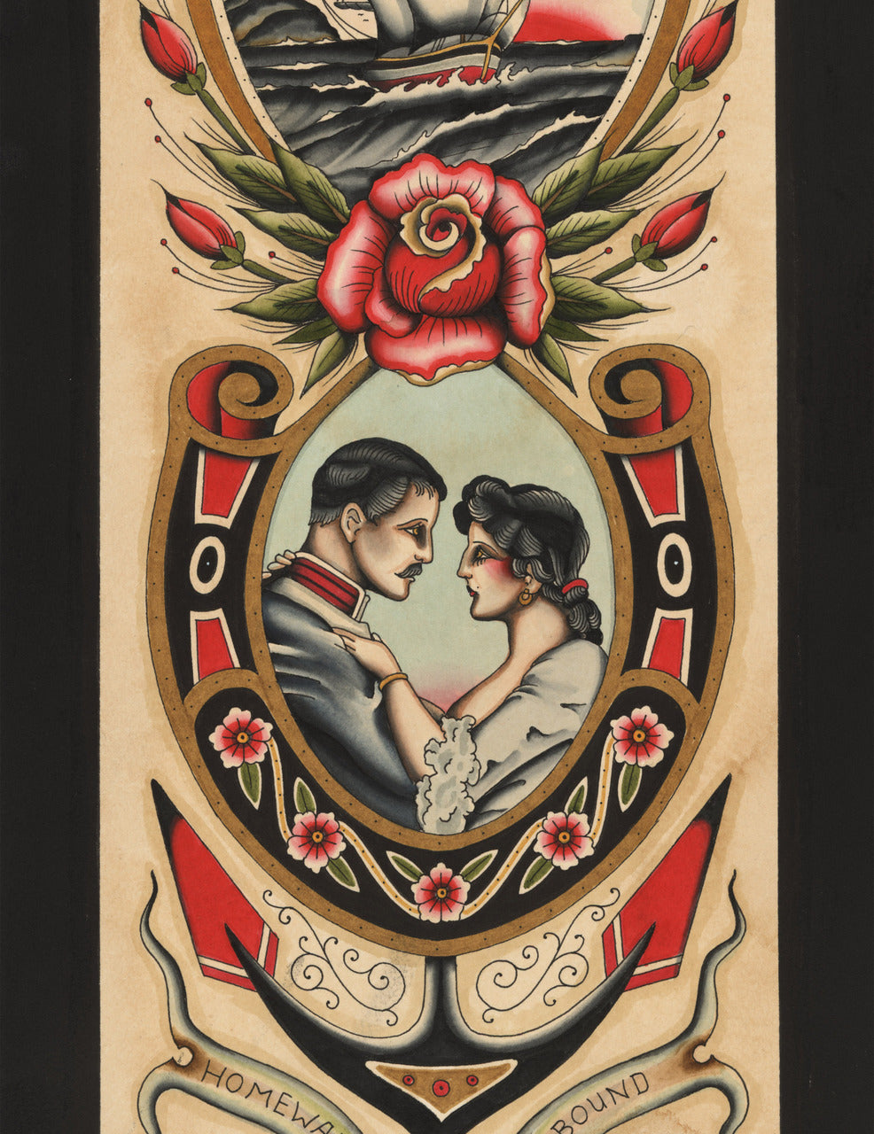 Jon Garber – "Lovers" Tattoo Art Giclée Print – 10x33" – Mindzai Apparel