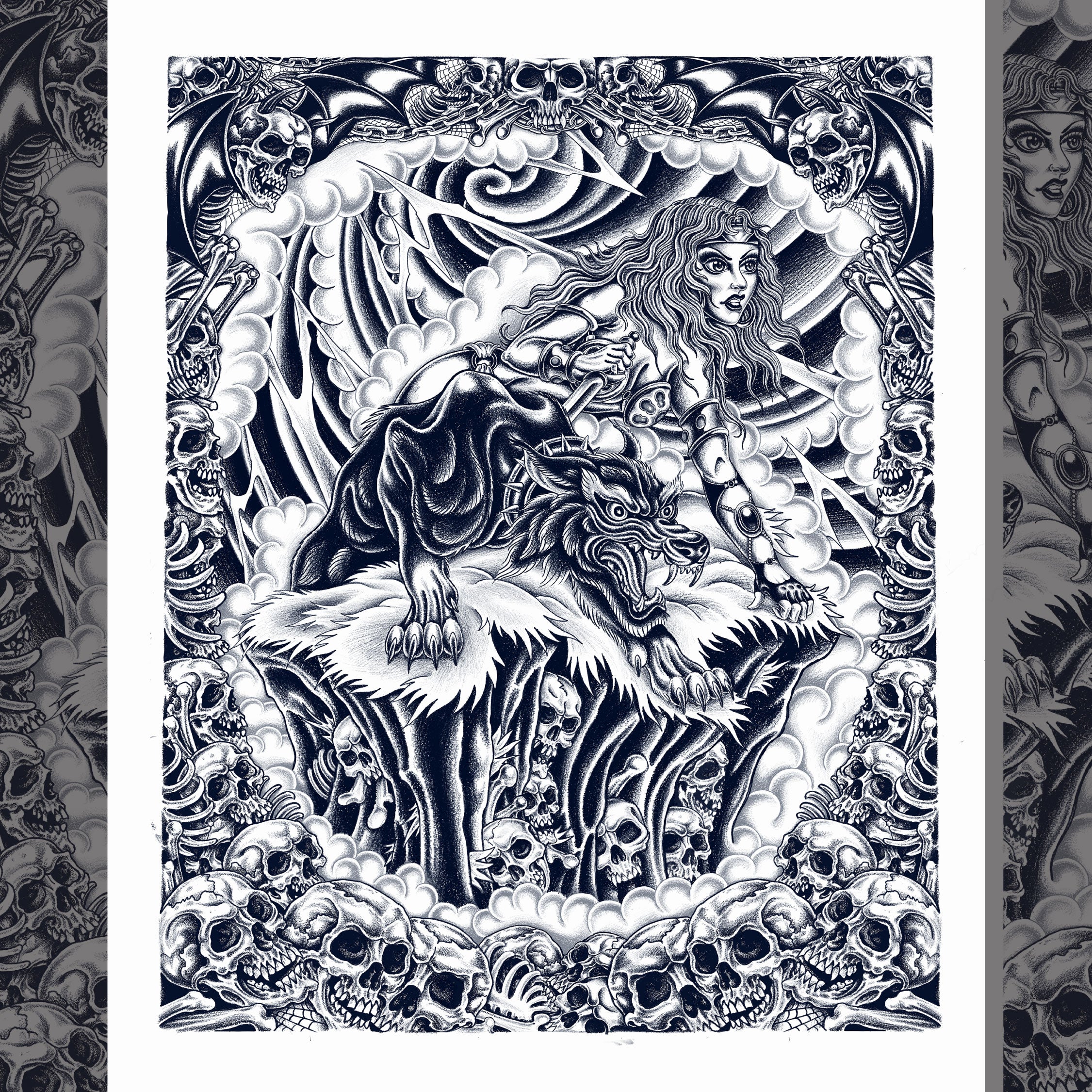 Gianluca Fusco – "Wolf" Tattoo Art Print – Mindzai Apparel